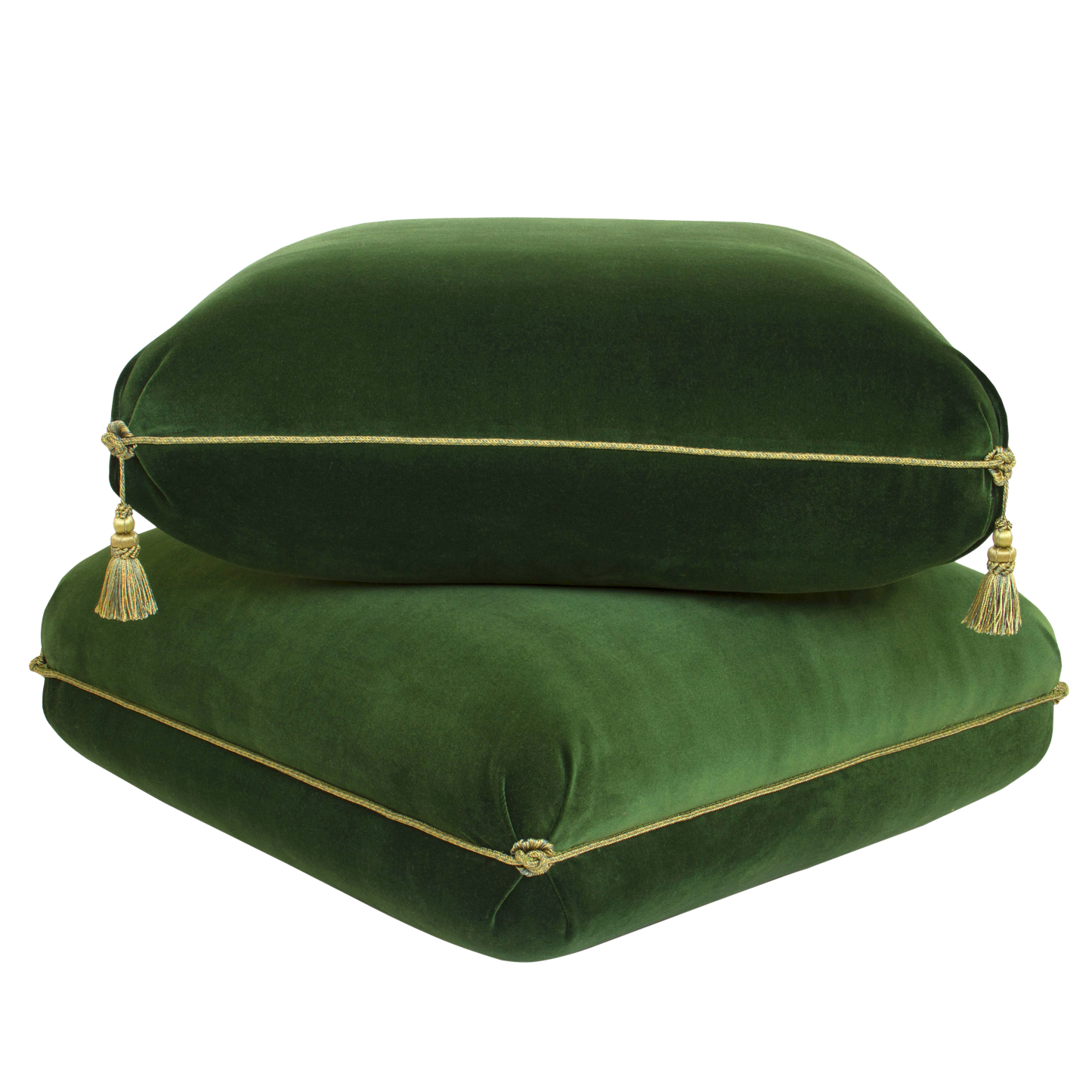 Turkish Ottoman In Solid Velvet with Tassels | Artemisia